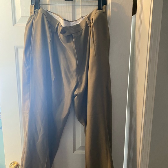 Haggar | Pants | Mens Business Casual Dress Slacks In Tan | Poshmark